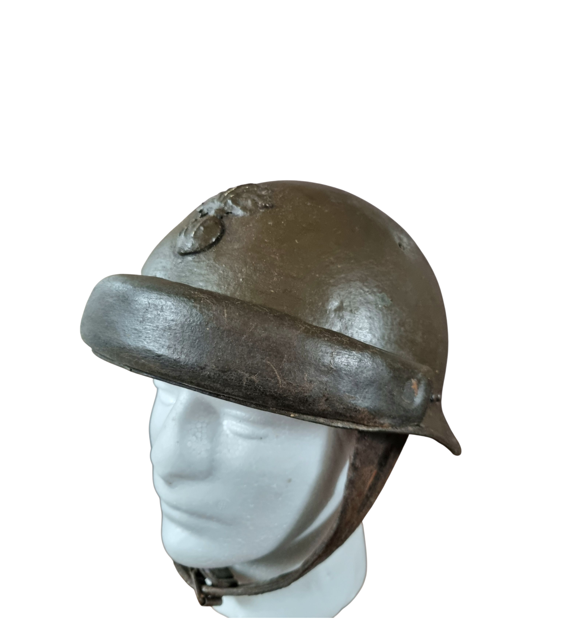 WW2 French Army M35 Tanker helmet Complete – Peaks Militaria
